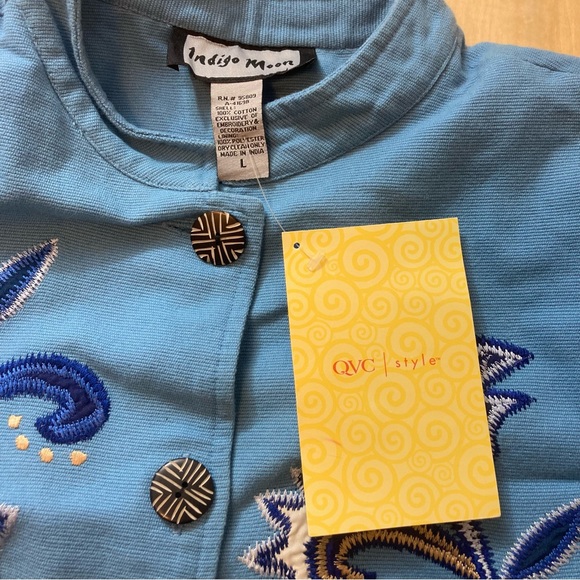 indigo moon | Jackets & Coats | Nwt Vintage Indigo Moon Embroidered ...